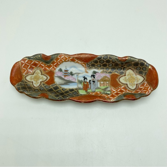 Accents | Vintage Hand Painted Japanese Samurai Geisha Dish Signed ...